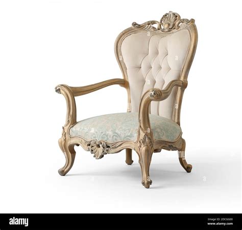 Classic Single Sofa Isolated On White Background Corner View Stock