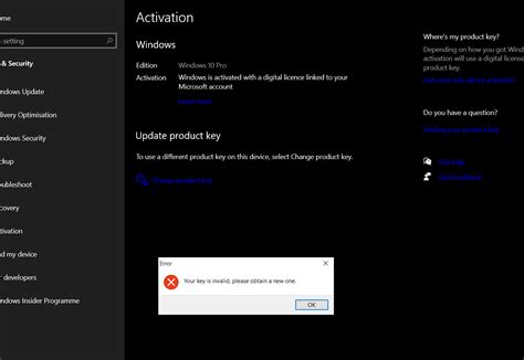 random error popping up about activation r windows10