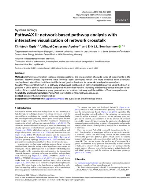 Pdf Pathwax Ii Network Based Pathway Analysis With Interactive