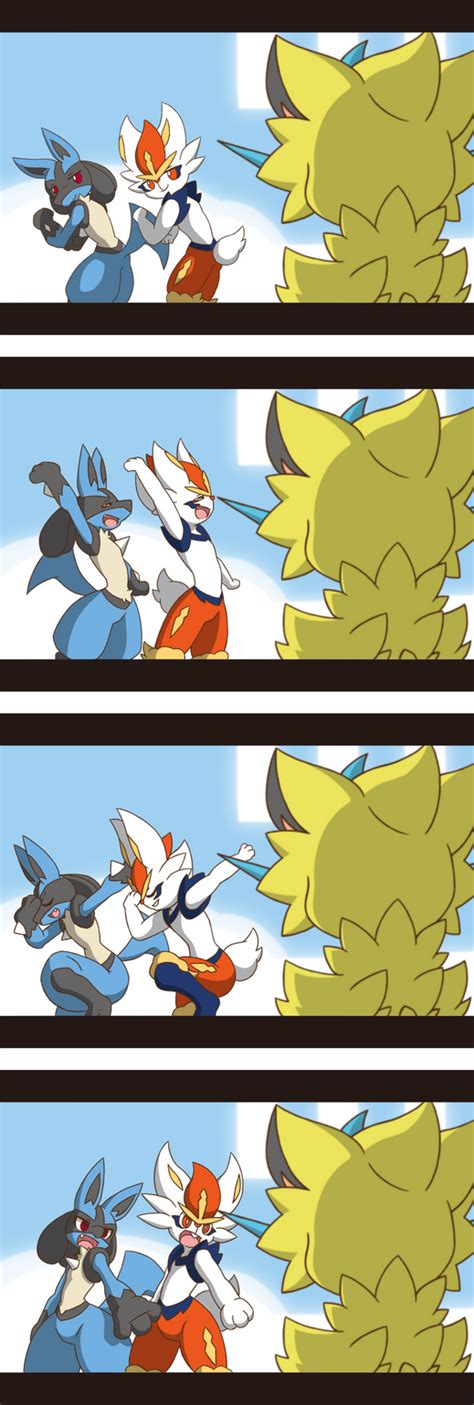 Lucario And Cinderace And Zeraora By Acky05 On Deviantart