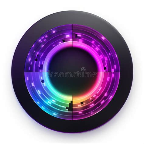 An Image Of A Circular Button With Colorful Lights Stock Illustration