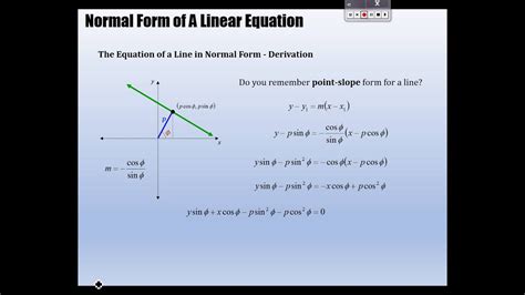 Unit 6 Normal Form Of A Linear Equation Youtube