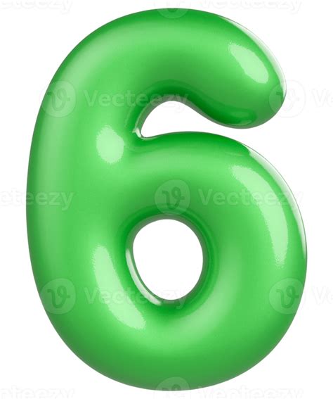 3d Número 6 Verde 11296914 Png