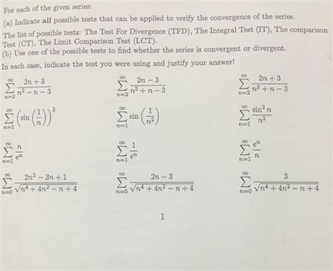 solved for each of the given series indicate all possible