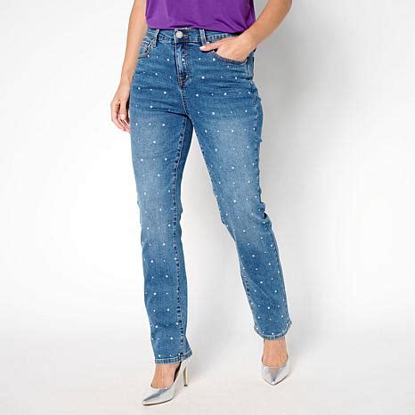 Dg2 By Diane Gilman New Classic Stretch Denim Embellished Jean Hsn