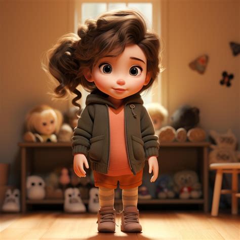 Premium Ai Image Pixar Style Girl