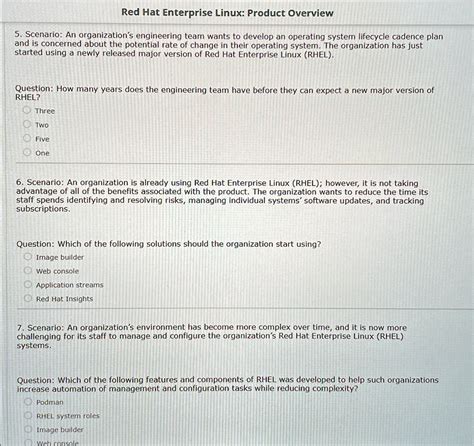 Red Hat Enterprise Linux Product Overview Scenario An Organizations Engineering Team Wants To