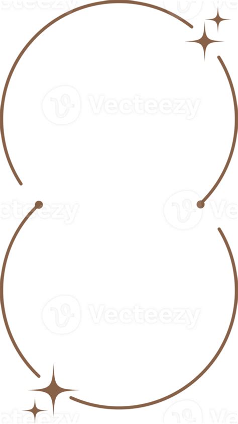 Aesthetic Frame Shape Outline Minimal Graphic Elements With Stars Abstract Boho Arch With