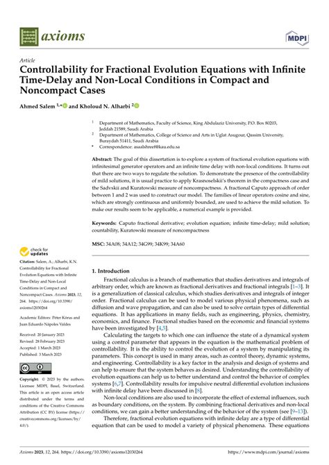 Pdf Controllability For Fractional Evolution Equations With Infinite Time Delay And Non Local