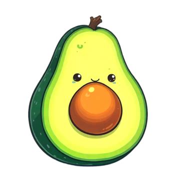 Arte De Abacate De Desenho Animado Fofo Kawaii Png Abacate Bonitinho
