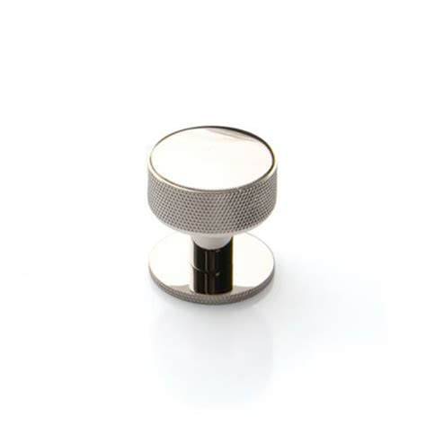 Momo Belgravia Knurled 35mm Solid Brass Round Knob Polished Nickel