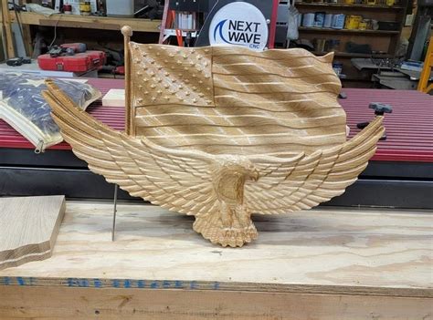 Flag And Eagle 3d Cnc File Etsy