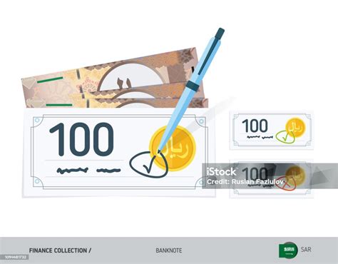 은행 그룹 10 사우디아라비아 리얄 지폐와 함께 확인합니다 평면 스타일 벡터 일러스트입니다 금융 개념입니다 0명에 대한 스톡 벡터 아트 및 기타 이미지 Istock