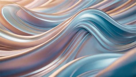 Premium Photo Abstract 3d Wavy Metallic Lines In Soft Pastel Hues Symbolizing Fluidity And