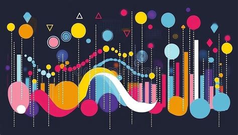 Dynamic Futuristic Data Visualization With Bright Colors And Sharp Lines Vector Illustration