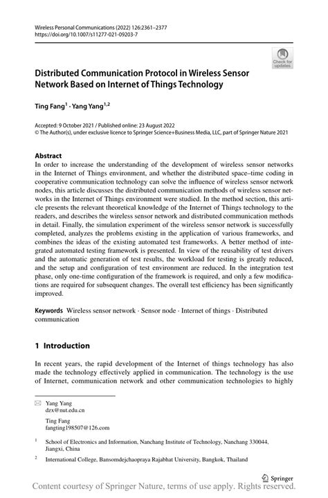 distributed communication protocol in wireless sensor network based on