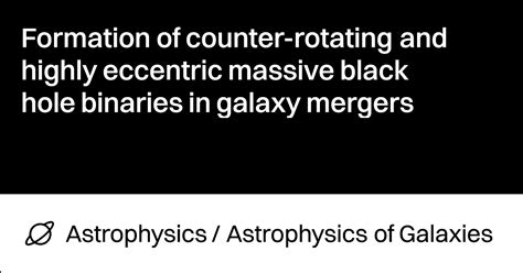 Formation Of Counter Rotating And Highly Eccentric Massive Black Hole