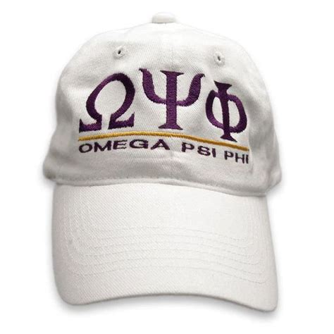 Omega Psi Phi World Famous Line Hat White Omega Psi Phi Psi Phi