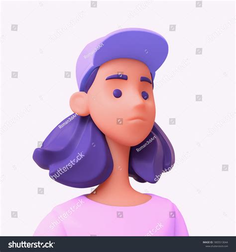 Casual Young Black Girl Purple Hair ภาพประกอบสต็อก 1805513044