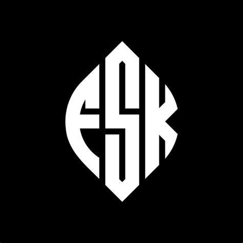 premium vector fsk circle letter logo design with circle and ellipse