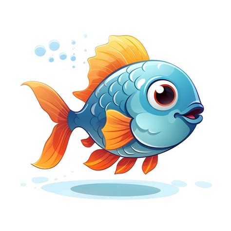 Premium Ai Image Flash Card Illustration Of Cute Cartoon Fish