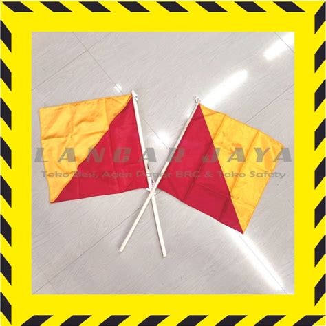 Jual Bendera Semaphore Bendera Pramuka Semapur Semafor Komplit Tongkat Shopee Indonesia