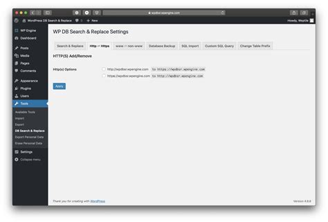 wordpress database search and replace plugin by weptile codecanyon
