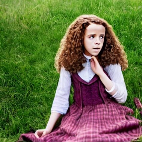Eleven Year Old Hermione Granger In A Dress Full Body Shot Playing In