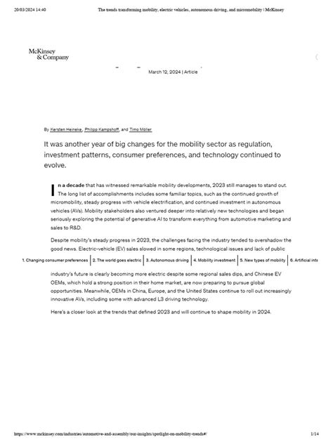 The Trends Transforming Mobility Electric Vehicles Autonomous Driving And Micromobility