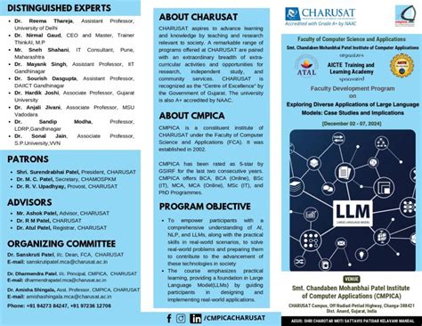 Cmpica Charusat Is Pleased To Announce The Faculty Development Program On Exploring Diverse