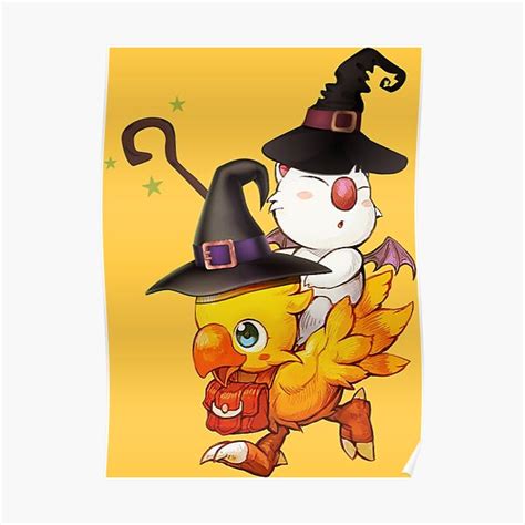 Chocobo And Moogle Final Fantasy Black Mage Halloween Wizard Edition