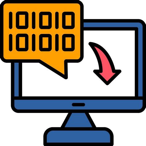 Binary Code Line Filled Icon 43315716 Vector Art At Vecteezy