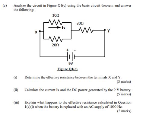 solved c analyze the circuit in figure q1 c using the