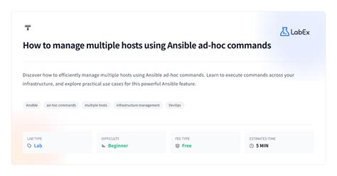 how to manage multiple hosts using ansible ad hoc commands labex