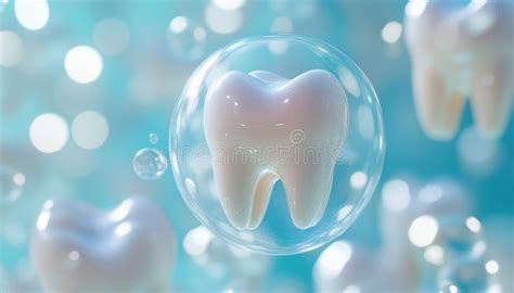 Ensuring Dental Health With Tooth In A Bubble Stock Image Image Of Healthy Protection 366597113