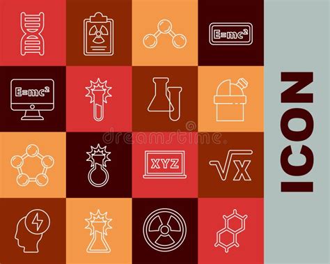 Set Line Chemical Formula Square Root Of X Glyph Astronomical Observatory Molecule Test Tube