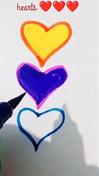 Hearts ️ ️ Art Drawing Shorts Ytshorts Youtube