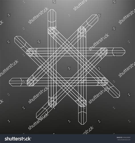 Geometric Star Structural Lattice Polygons Figure Stock Vector Royalty