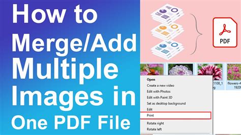 how to merge add multiple images in one pdf file youtube