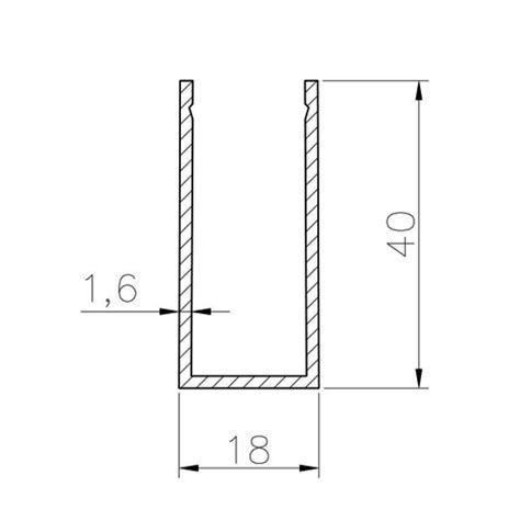 Купить T 24l Al Профиль П образный верхний 40мм в Москве