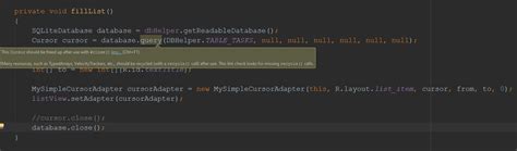 Android Где нужно закрывать Cursor Stack Overflow на русском