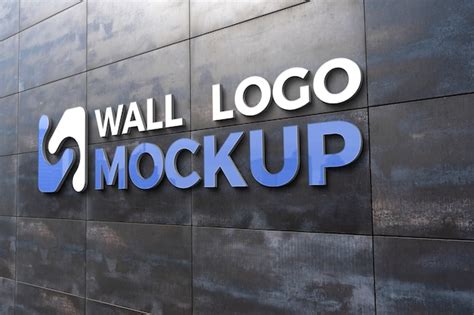 비즈니스를 위한 벽 로고 목업 디자인 프리미엄 Psd 파일
