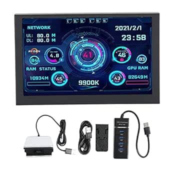 Computer Temp Monitor In IPS USB Type C PC CPU Monitor PC CPU GPU RAM Data Monitor Computer
