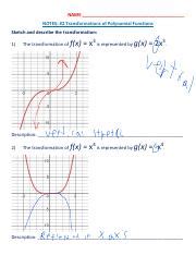 Algebra II NOTES Transformations Of Polynomial Functions Pdf NAME NOTES Transformations