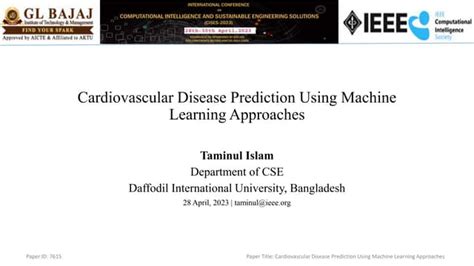 Cardiovascular Disease Prediction Using Machine Learning Approachespptx
