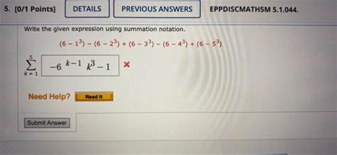 Solved Write The Given Expression Using Summation Notation