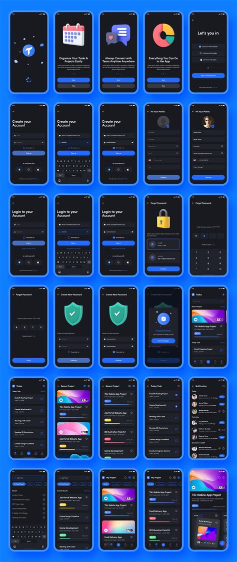 taska task and project management app ui kit behance