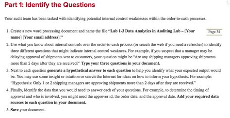 Solved Lab 1 3 Data Analytics In Auditing The Purpose Of