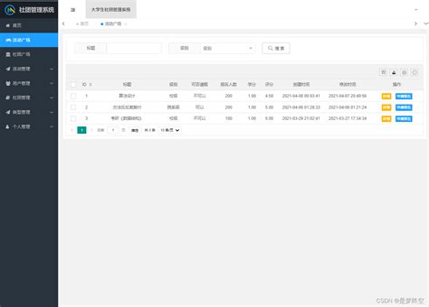 JAVA毕业设计 SpringBoot大学生社团管理系统 源代码 数据库 java高校社团管理系统 CSDN博客
