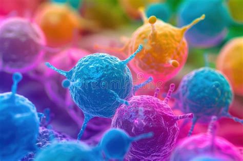 Colorful Pathogenic Bacteria Floating Under Microscope Stock Illustration Illustration Of